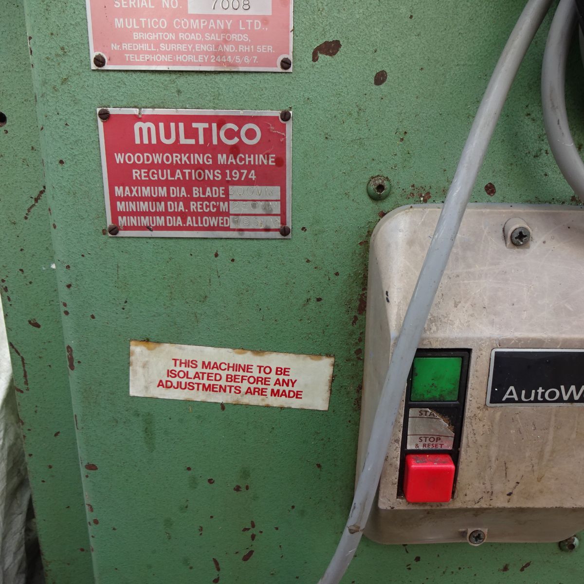 MULTICO 12" / 300mm SAW BENCH | Home and Workshop Machinery